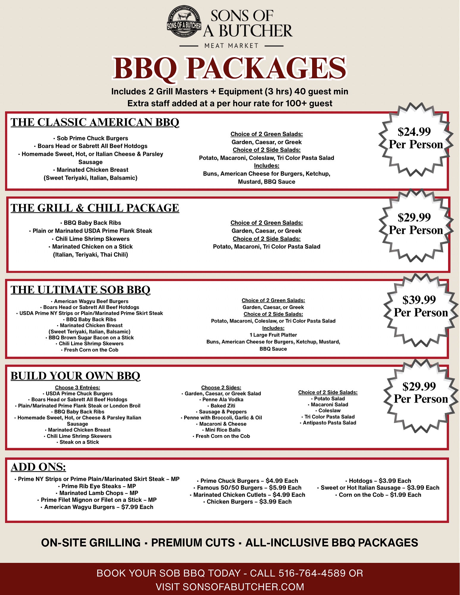 BBQ Packages – Sons Of A Butcher